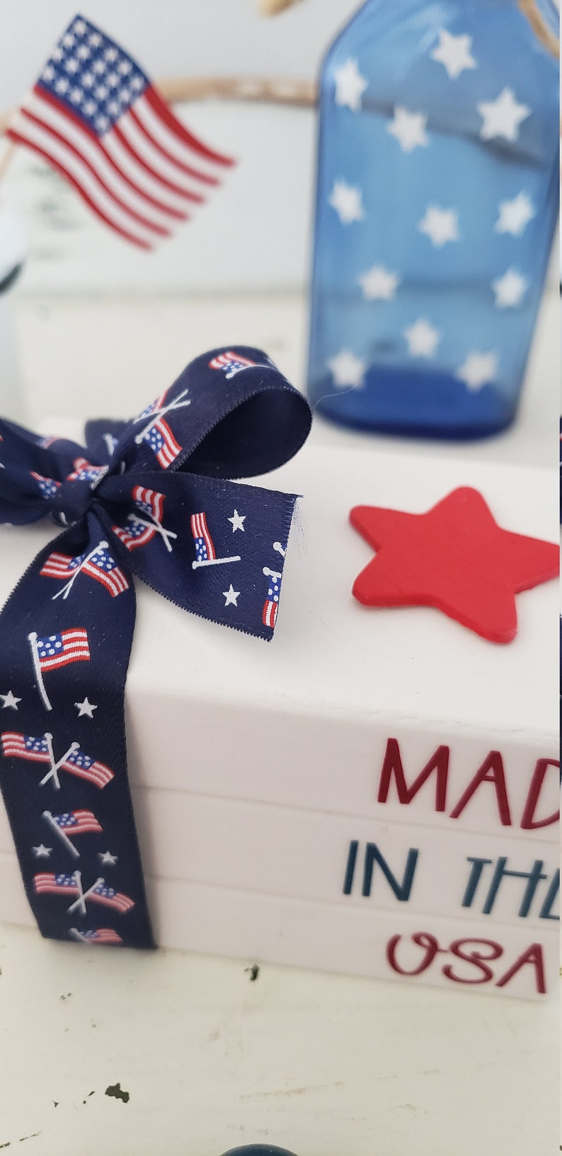 Patriotic Mini Book Stack/born in the Usa/4th of July/memorial Day ...