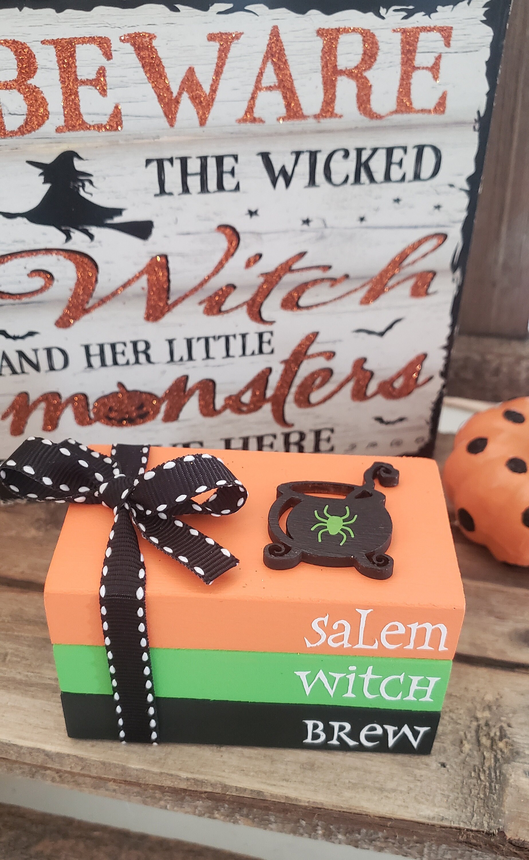 Halloween Mini Book Stack/cauldron/witch/tiered Tray Decor/a Baycountry ...