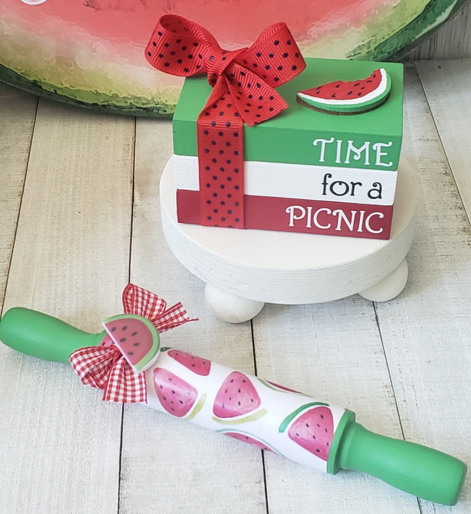 Watermelon Mini Book Stack or Watermelon Mini Rolling Pin/summer Time ...