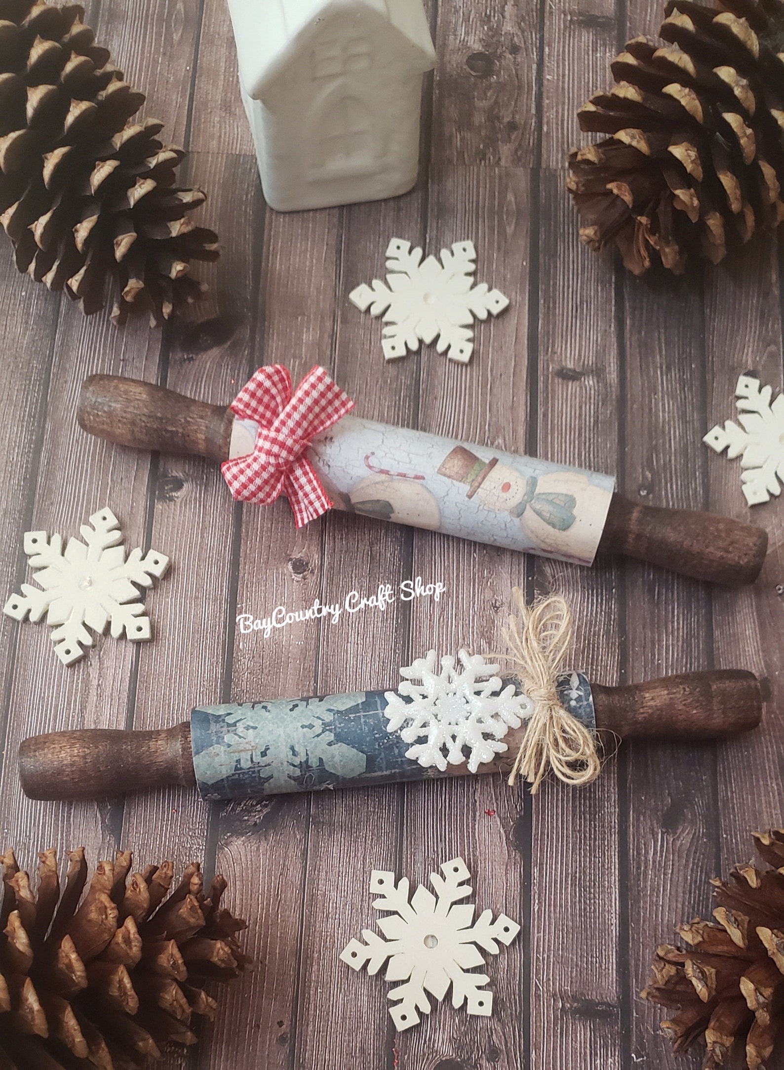 Christmas Mini Rolling Pins/rustic Farmhouse - Etsy