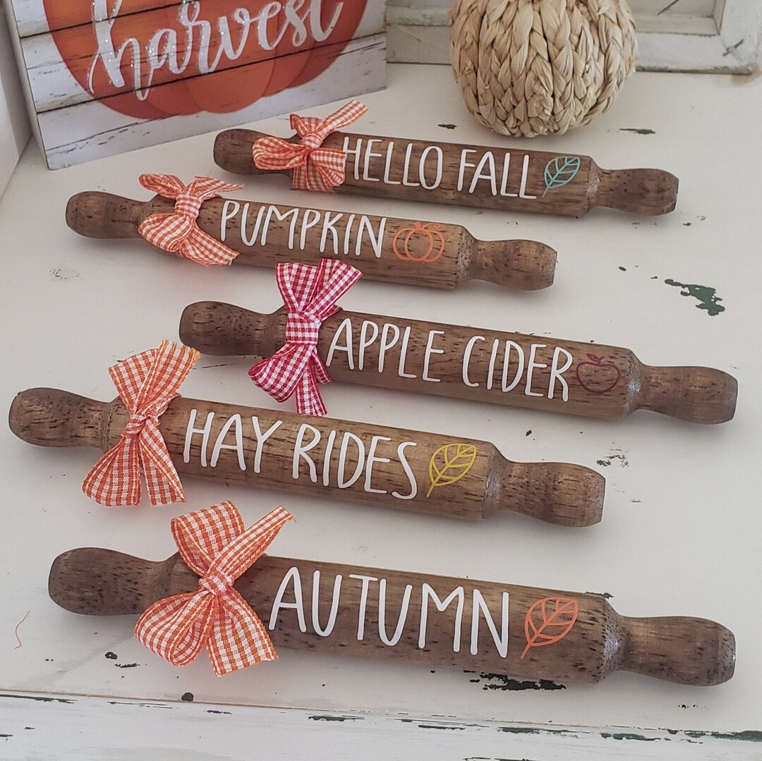 Fall Farmhouse Mini Rolling Pins/ Autumn/ Tier Tray Decor - Etsy