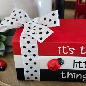Ladybug Mini Book Stack/tiered Tray Decor/summer Decor/farmhouse - Etsy