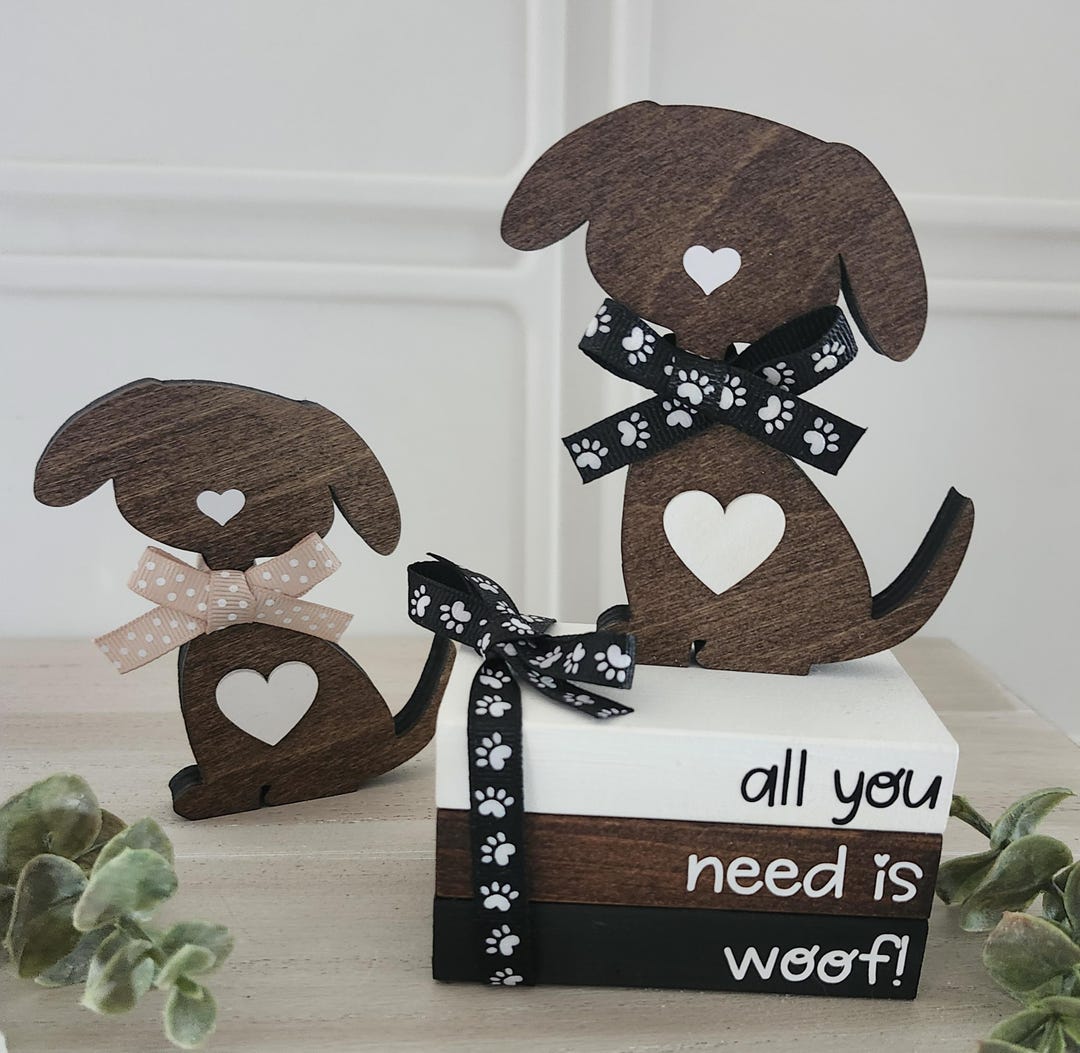 Dog Wood Decor/tiered Tray Accent/ Dog Lovers/shelf Sitter/ Everyday ...