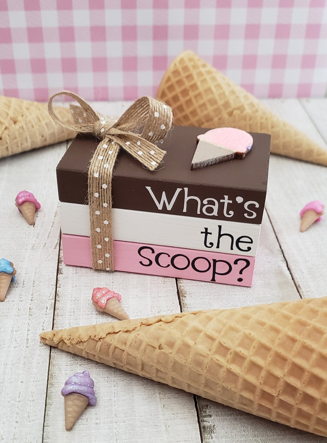 Ice Cream Mini Book Stack/neapolitan/ - Etsy