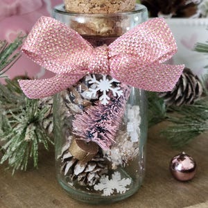 Pink Chrimstas Mini Jar/tiered Tray Decor/pink Christmas Accent ...