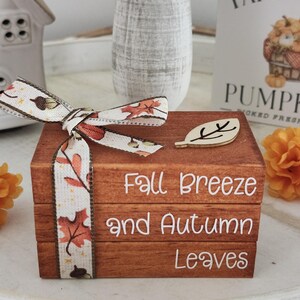 Fall Mini Book Stack/autumn Leaves/fall Breeze/tiered Tray Decor/fall ...