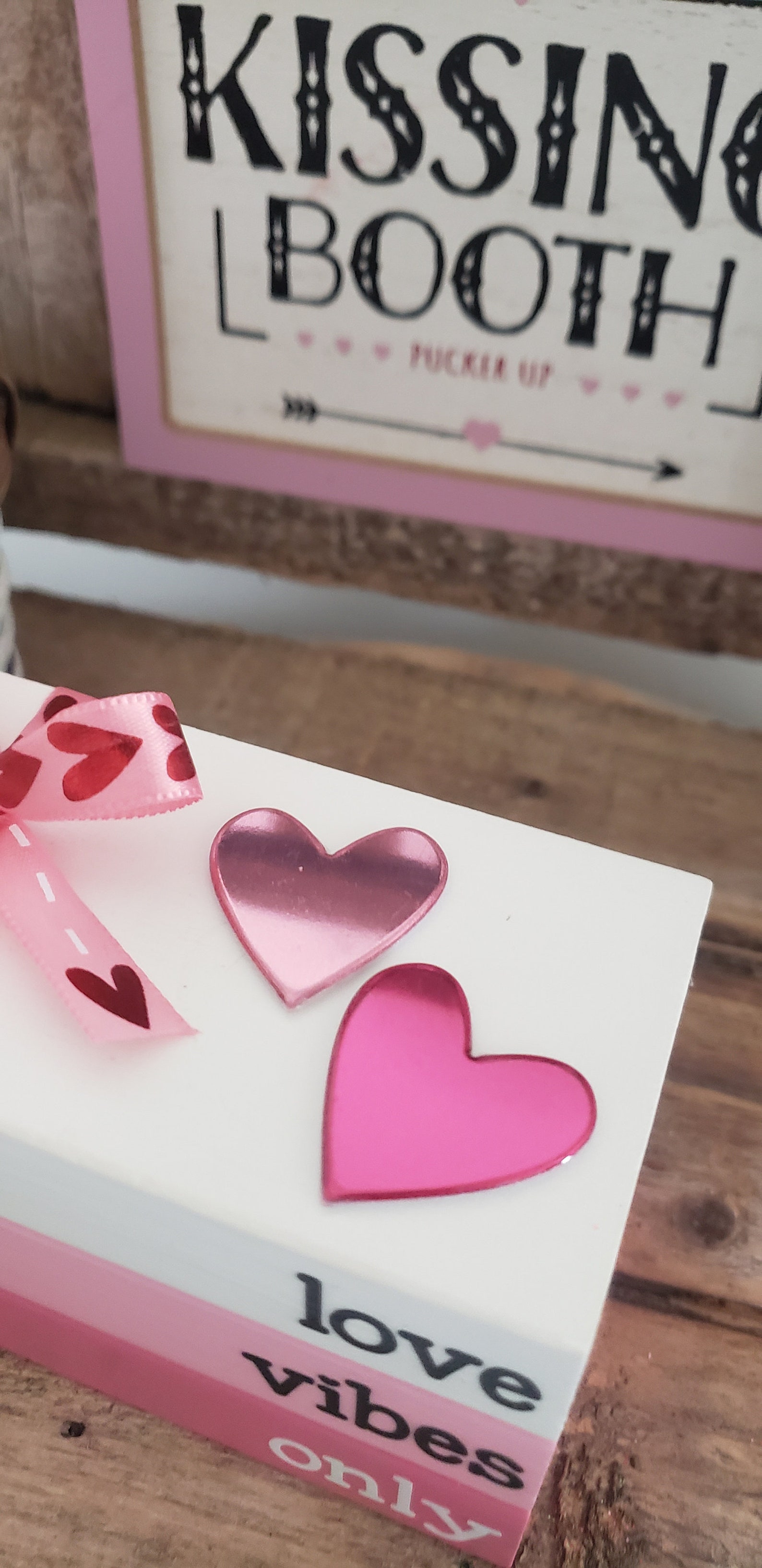 Valentine Mini Book Stack/love Vibes Only/hearts/tiered Tray Decor/a ...