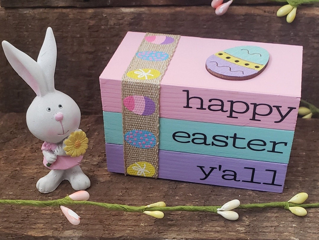 Easter Mini Book Stack/happy Easter Y'all/easter Egg/tier Tray Decor/a ...