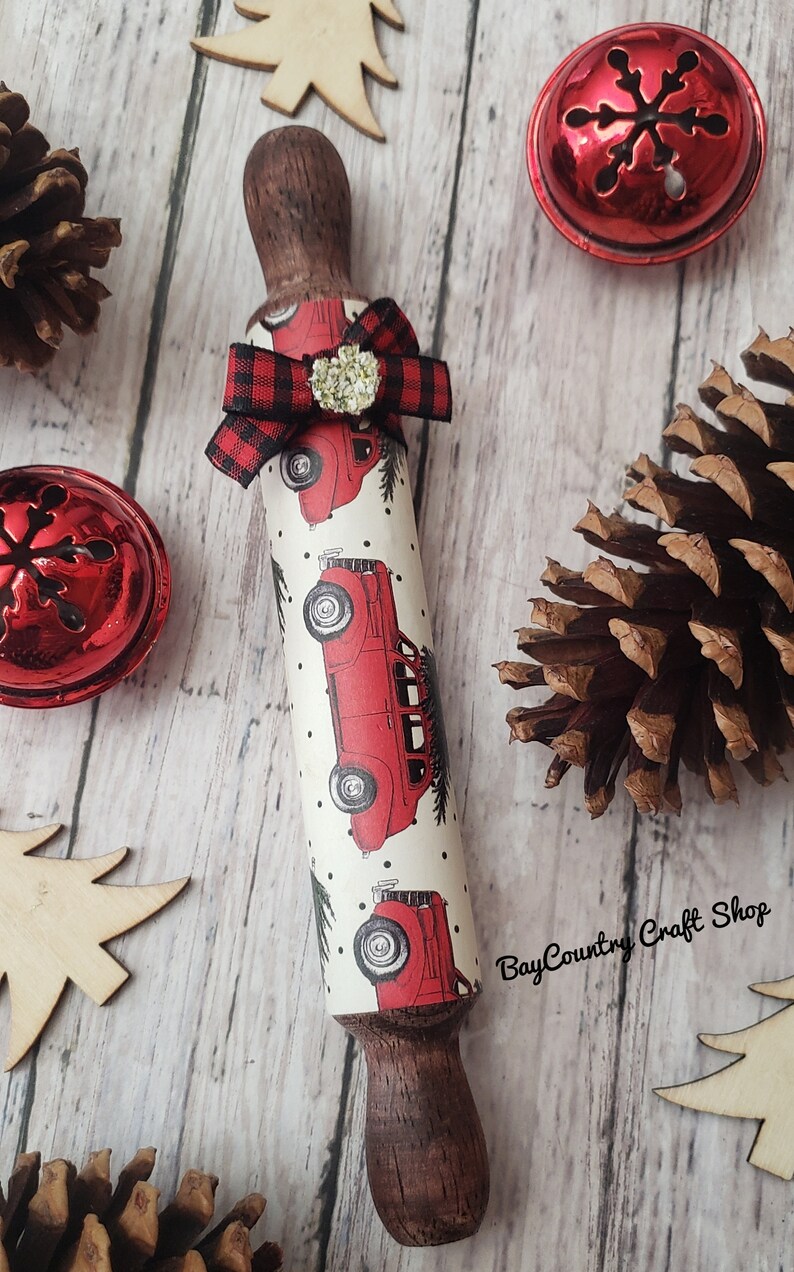 Christmas Mini Rolling Pin/tier Tray Decor - Etsy