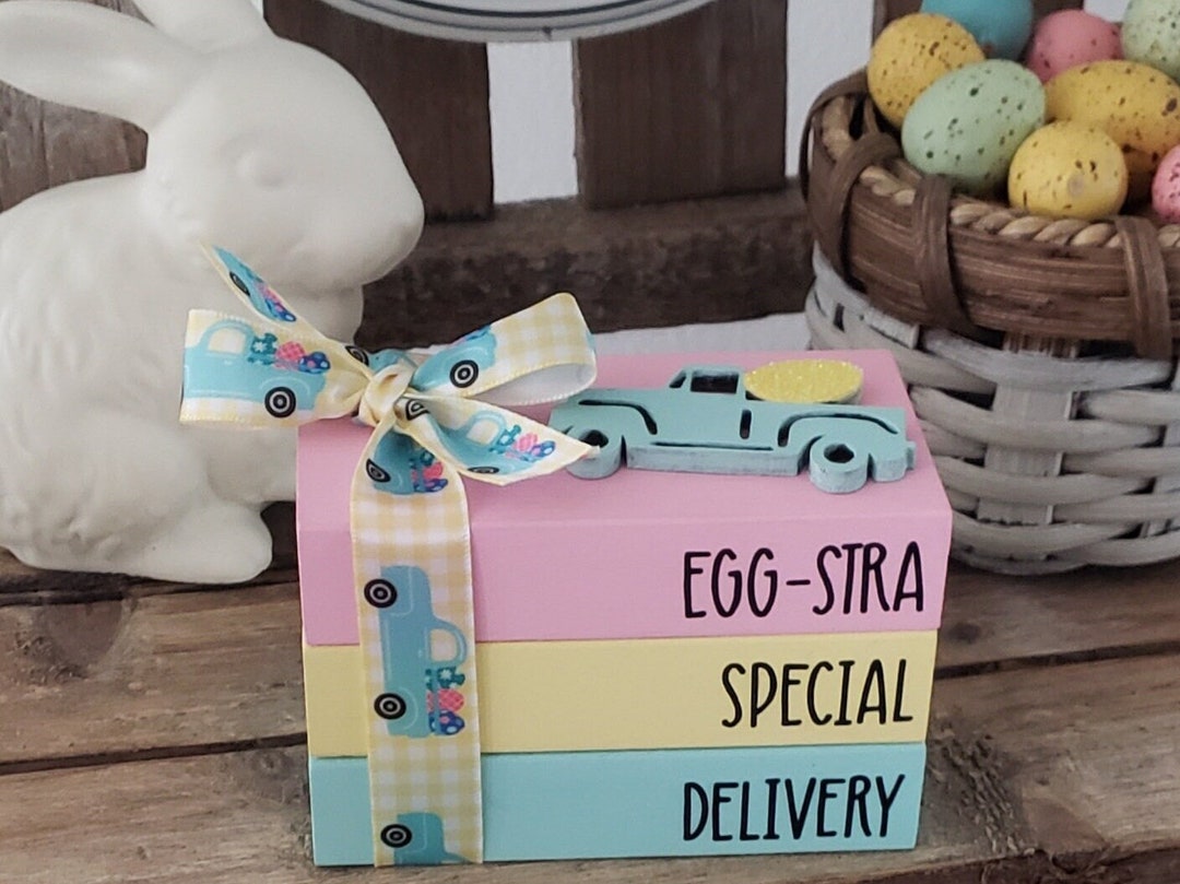 Easter Mini Book Stack/egg-stra Special Delivery/vintage Truck/easter ...