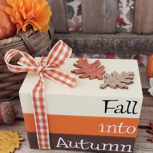 Fall Mini Book Stack/autumn/leaves/tiered Tray Decor/ Farnhouse/a ...