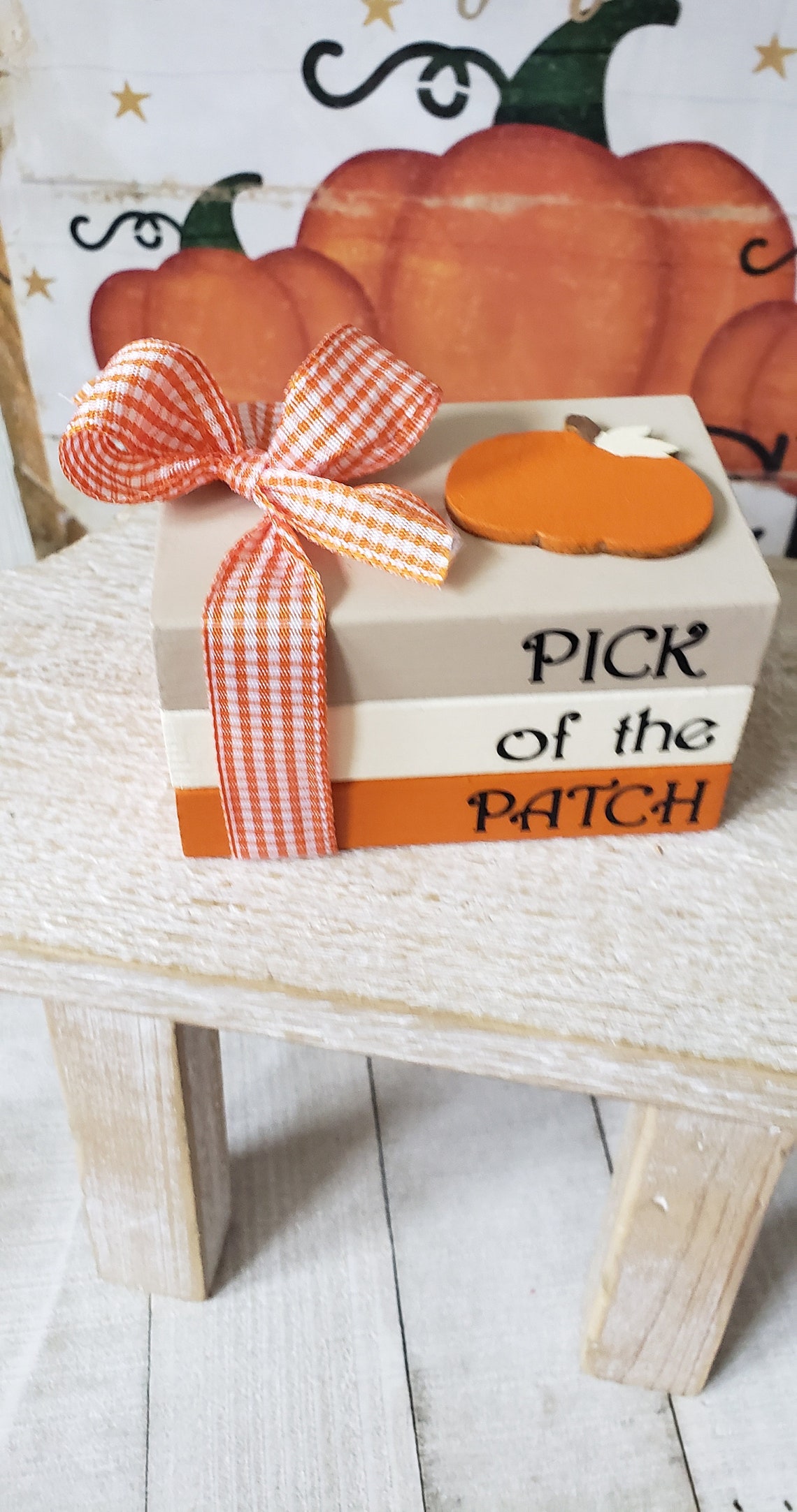 Pumpkin Mini Book Stack or Pumpkin Rolling Pin Pick of the - Etsy