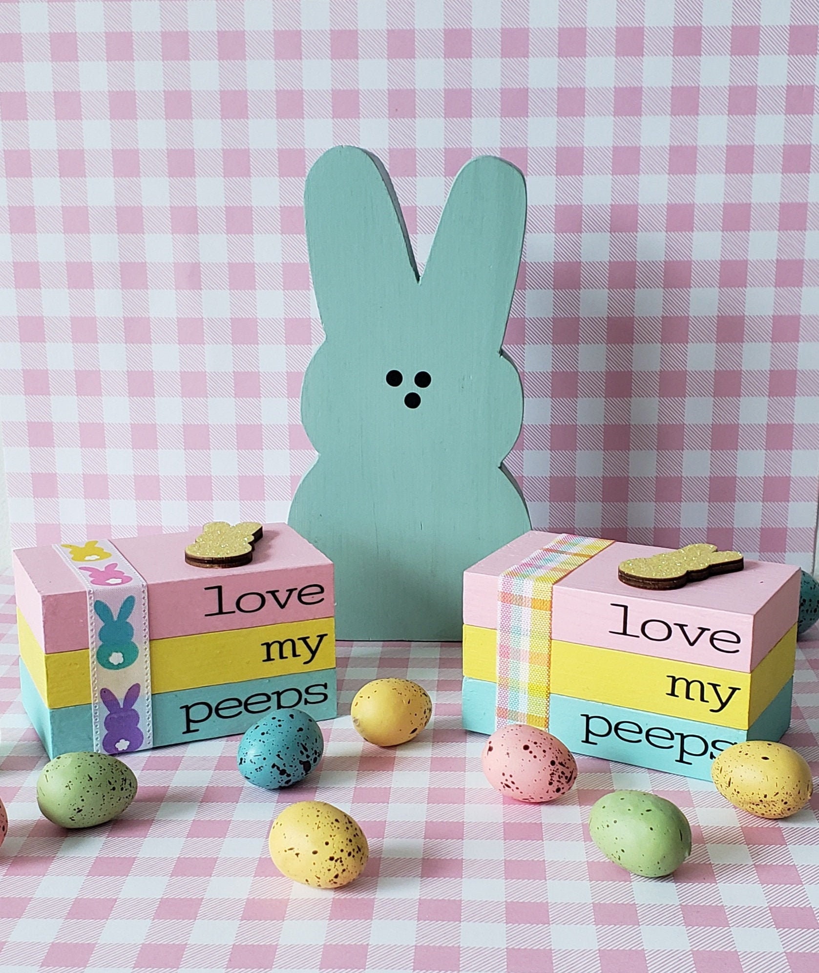 Easter Mini Book Stack/ Peeps/tier Tray Decor/a Baycountry Original ...