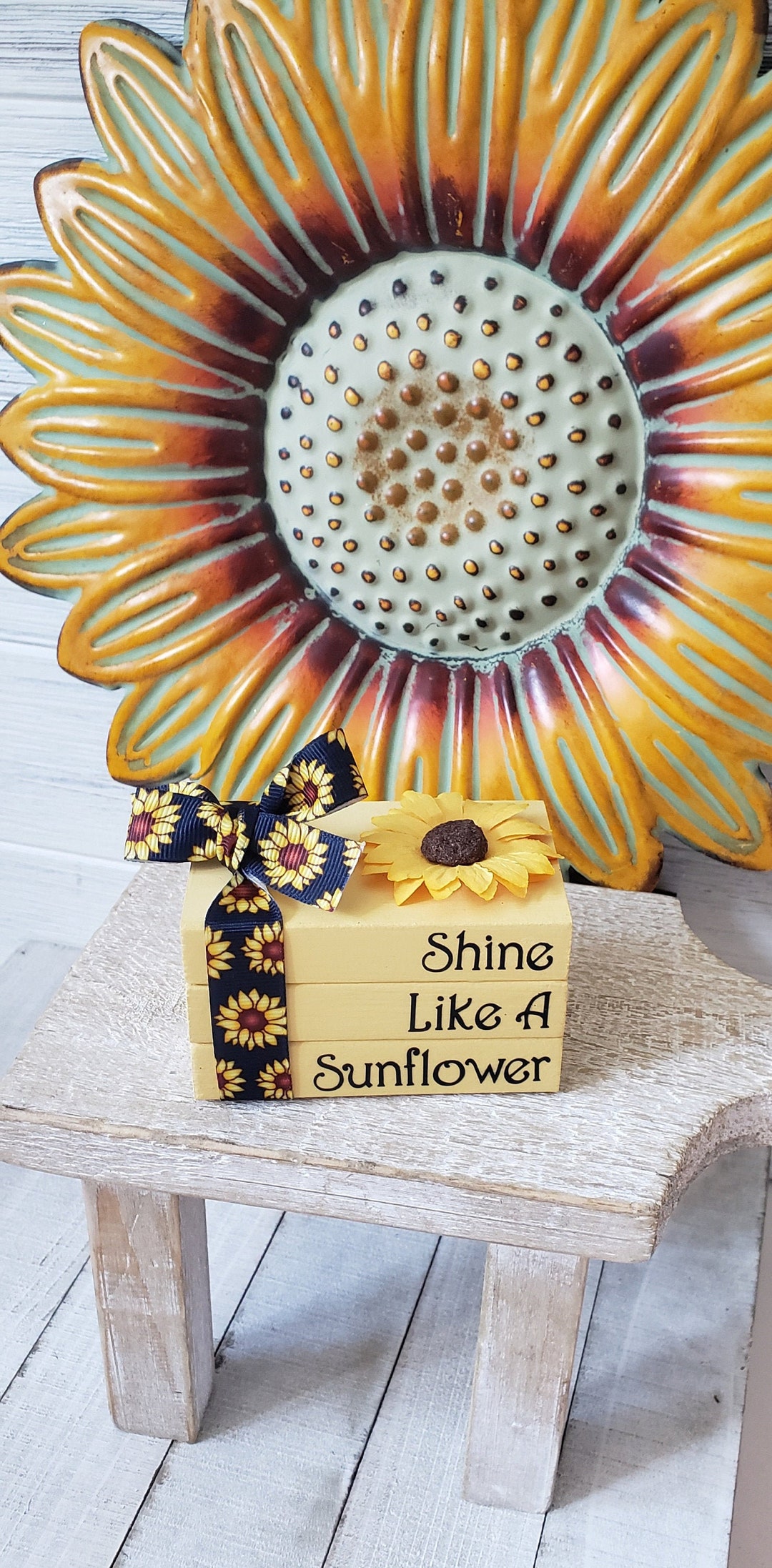 Sunflower Mini Book Stack/ Late Summer/ Fall/tier Tray - Etsy