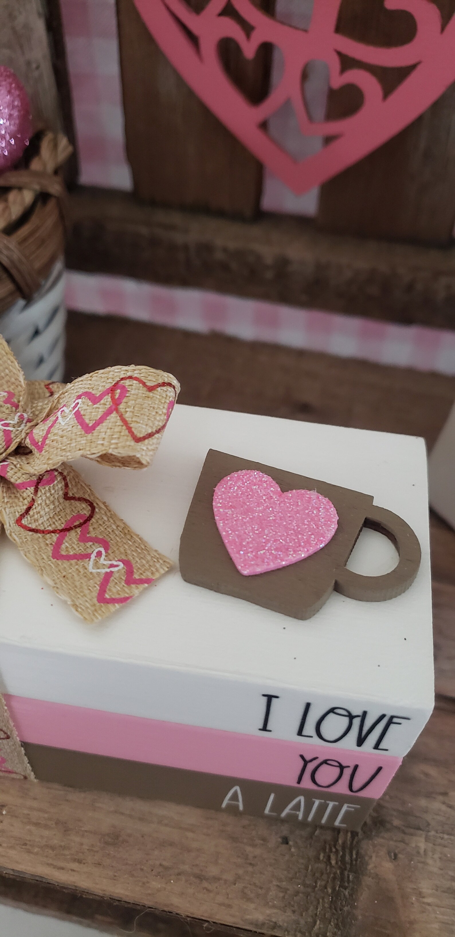 Valentine Mini Book Stack/ I Love You A Latte/coffee/ Tiered Tray Decor ...