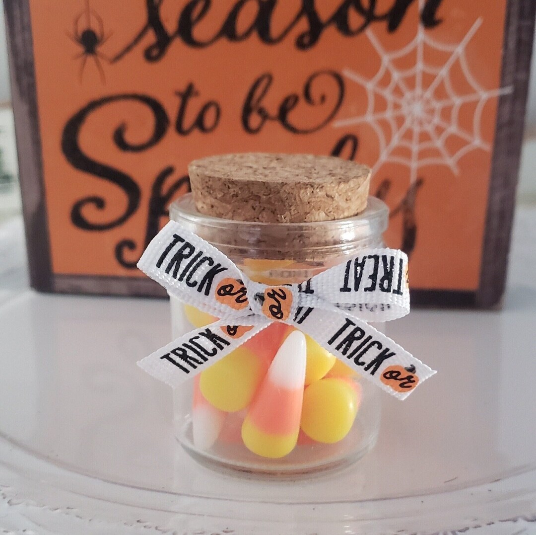 Mini Faux Candy Corn Candy Jar/trick or Treat/halloween Decor/tiered ...