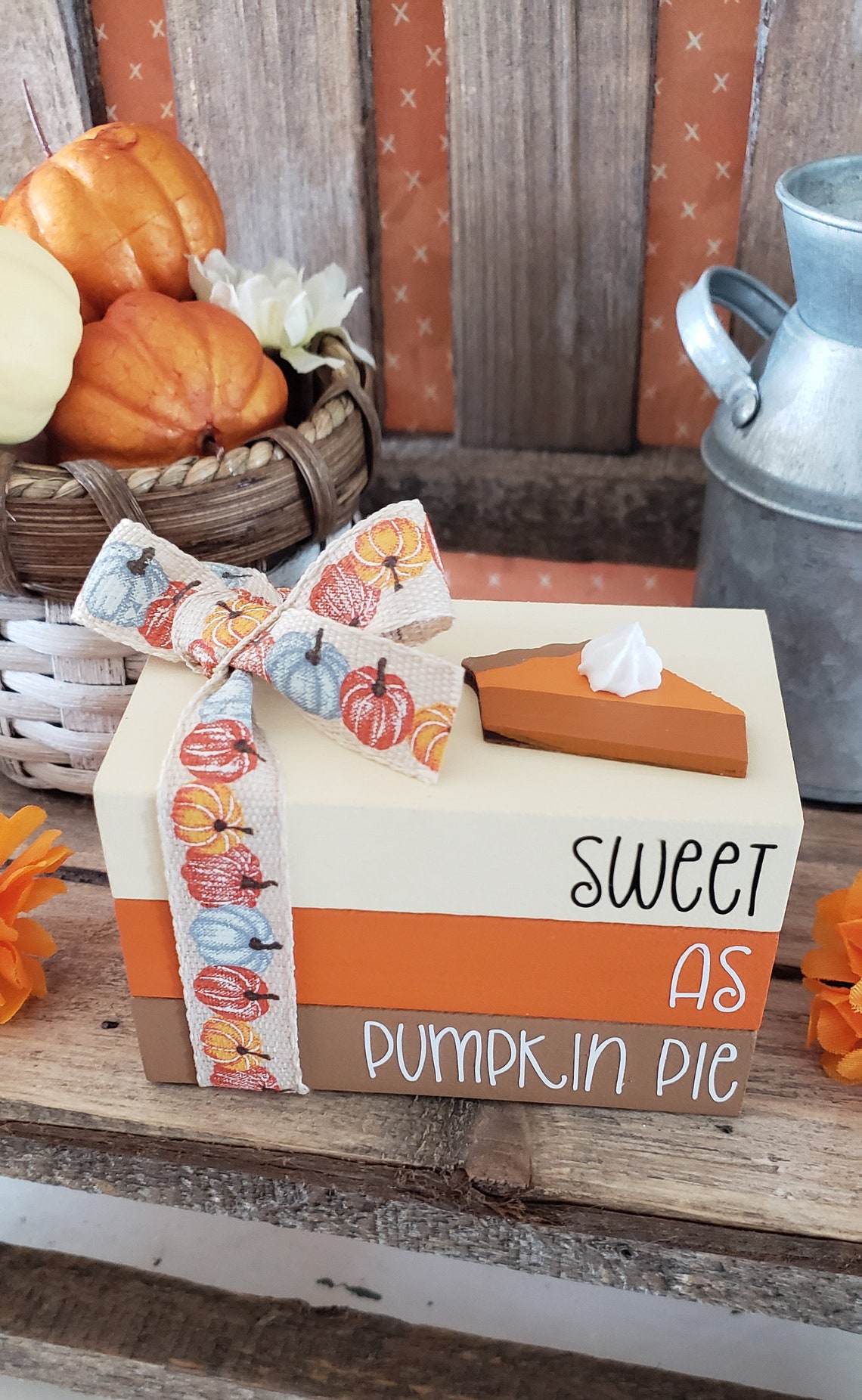 Pumpkin Pie Mini Book Stack/sweet as - Etsy