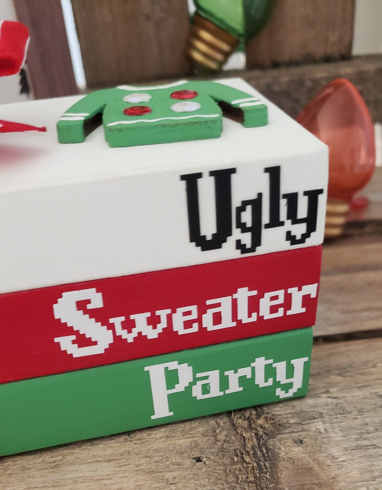 Christmas Ugly Sweater Mini Book Stack/christmas Party/ Tiered - Etsy
