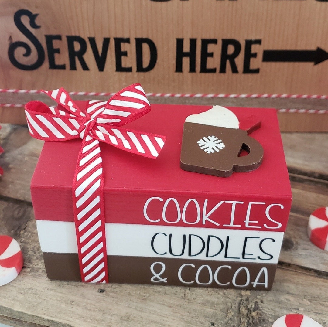 Christmas Hot Cocoa Mini Book Stack/hot Chocolate/hallmark & Hot Cocoa ...