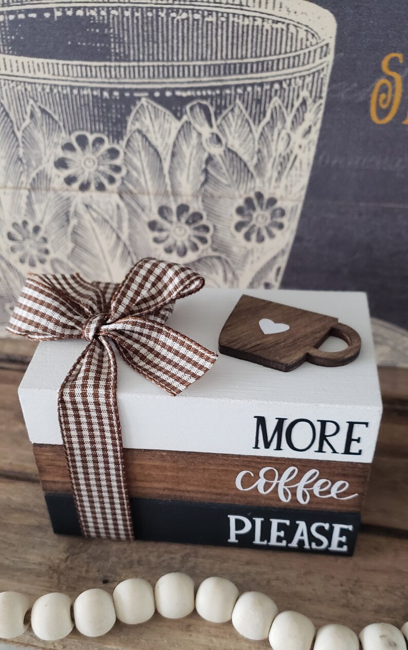 Coffee Mini Book Stack/coffee Bar/tiered Tray Decor/everyday - Etsy