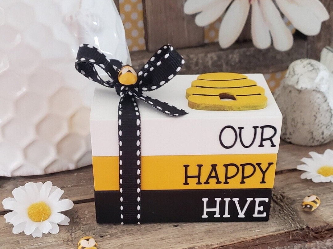 Bee Hive Mini Book Stack/ Our Happy Hive/welcome to Our Hive/ Summer ...