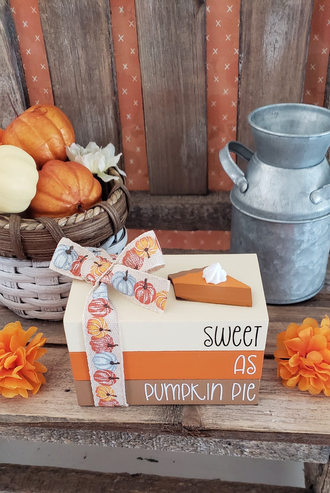 Pumpkin Pie Mini Book Stack/sweet as - Etsy