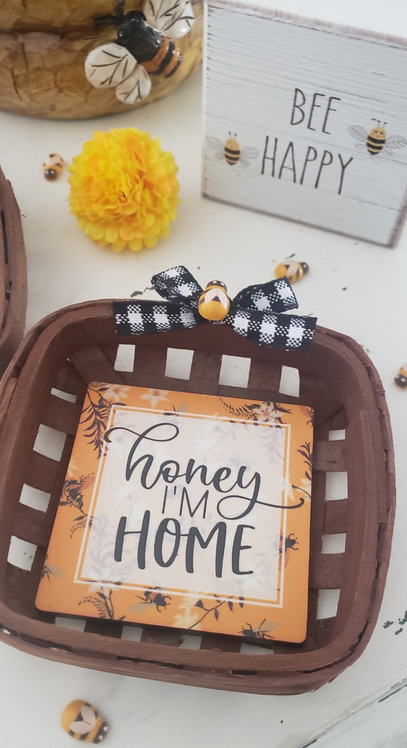 Mini Bee Themed Tobacco Basket for Tiered Trays/summer/farmhouse/a ...