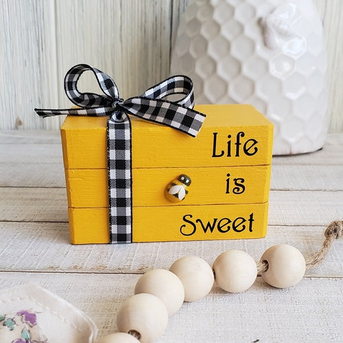 Home Sweet Farmhouse Mini Book Stack Farmhouse Decor Faux - Etsy