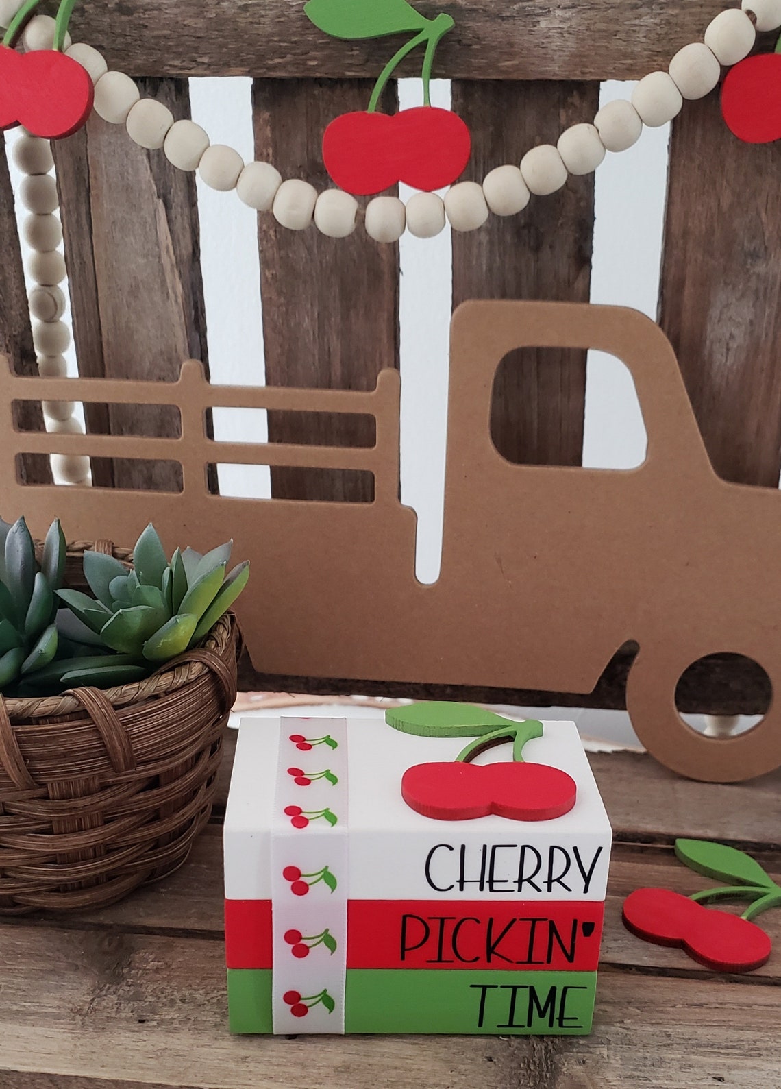 Cherry Themed Mini Book Stack/ Cherry Pickin' Time/ Summer - Etsy