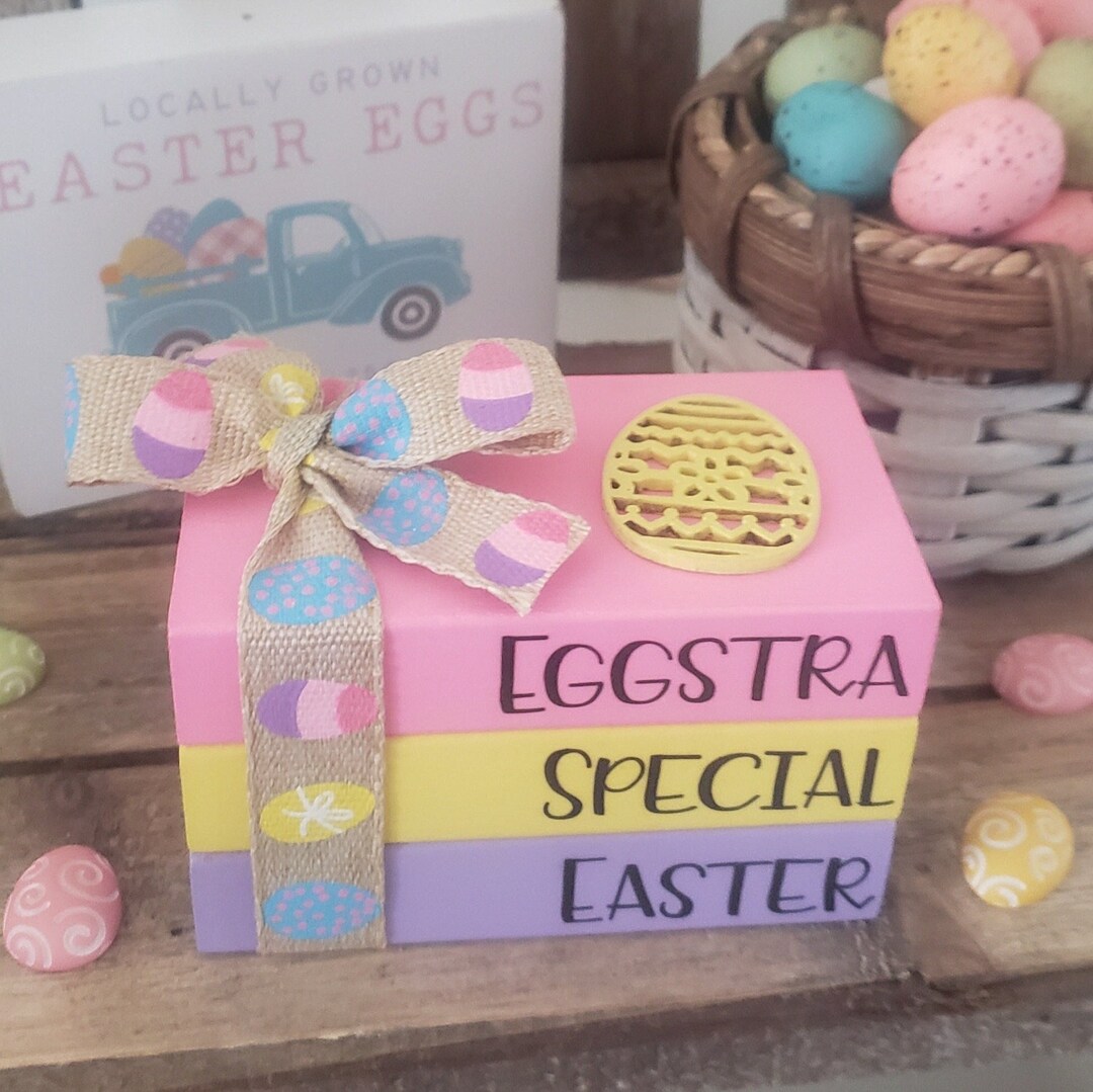 Easter Mini Book Stack/easter Eggs/ Eggstra Special Easter/tiered Tray ...