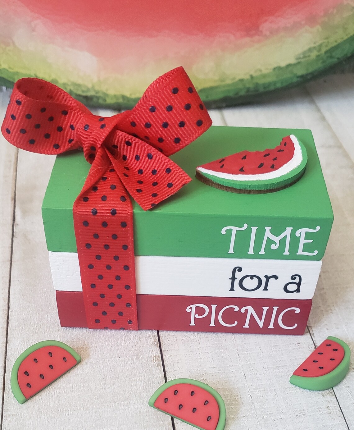 Watermelon Mini Book Stack or Watermelon Mini Rolling - Etsy
