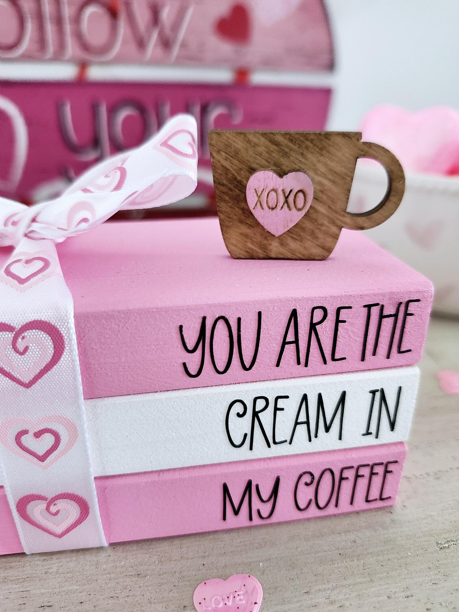 Valentine's Day Coffee Mini Book Stack/tiered Tray/ Coffee Bar Accent ...