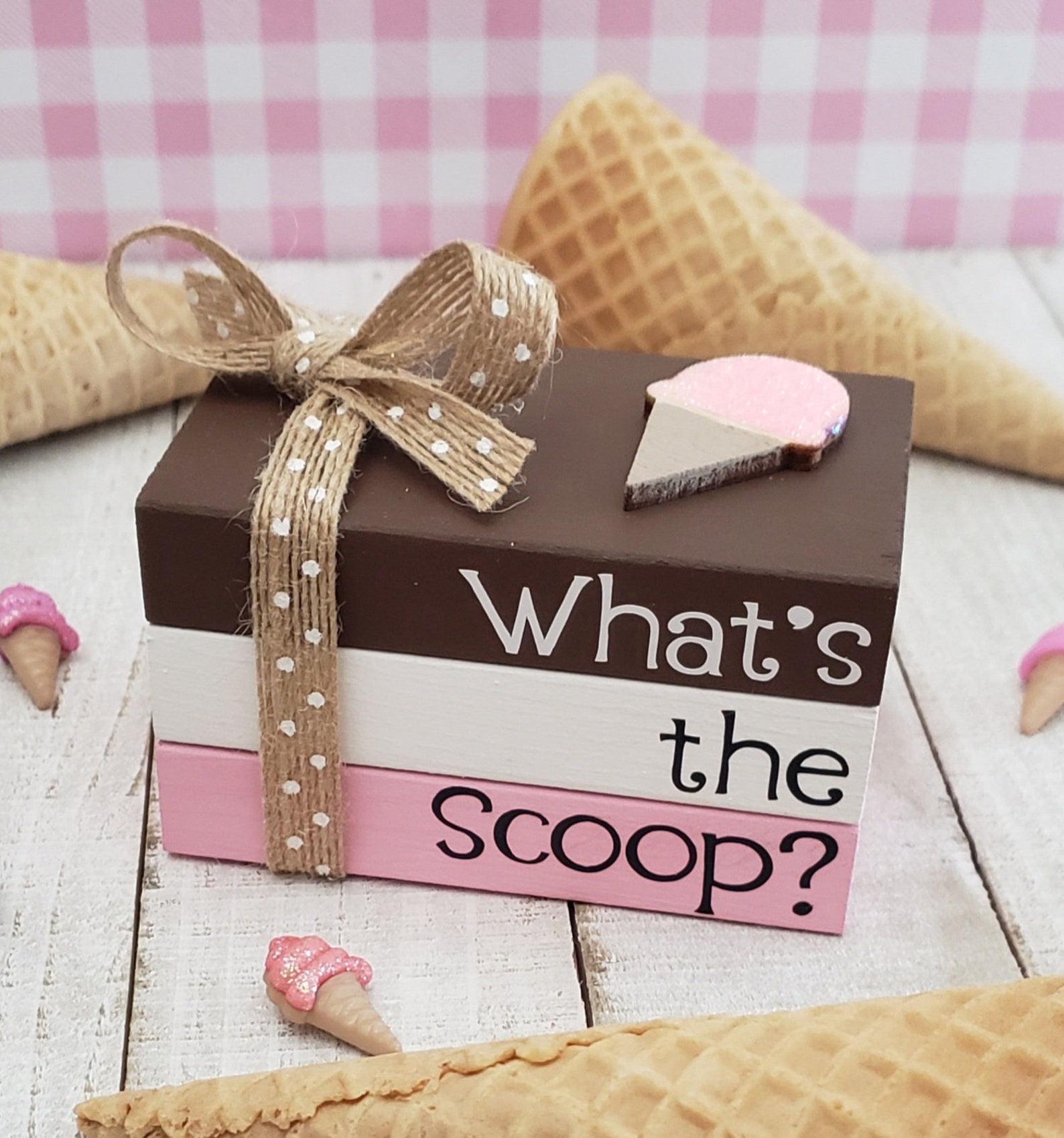 Ice Cream Mini Book Stack/neapolitan/ - Etsy