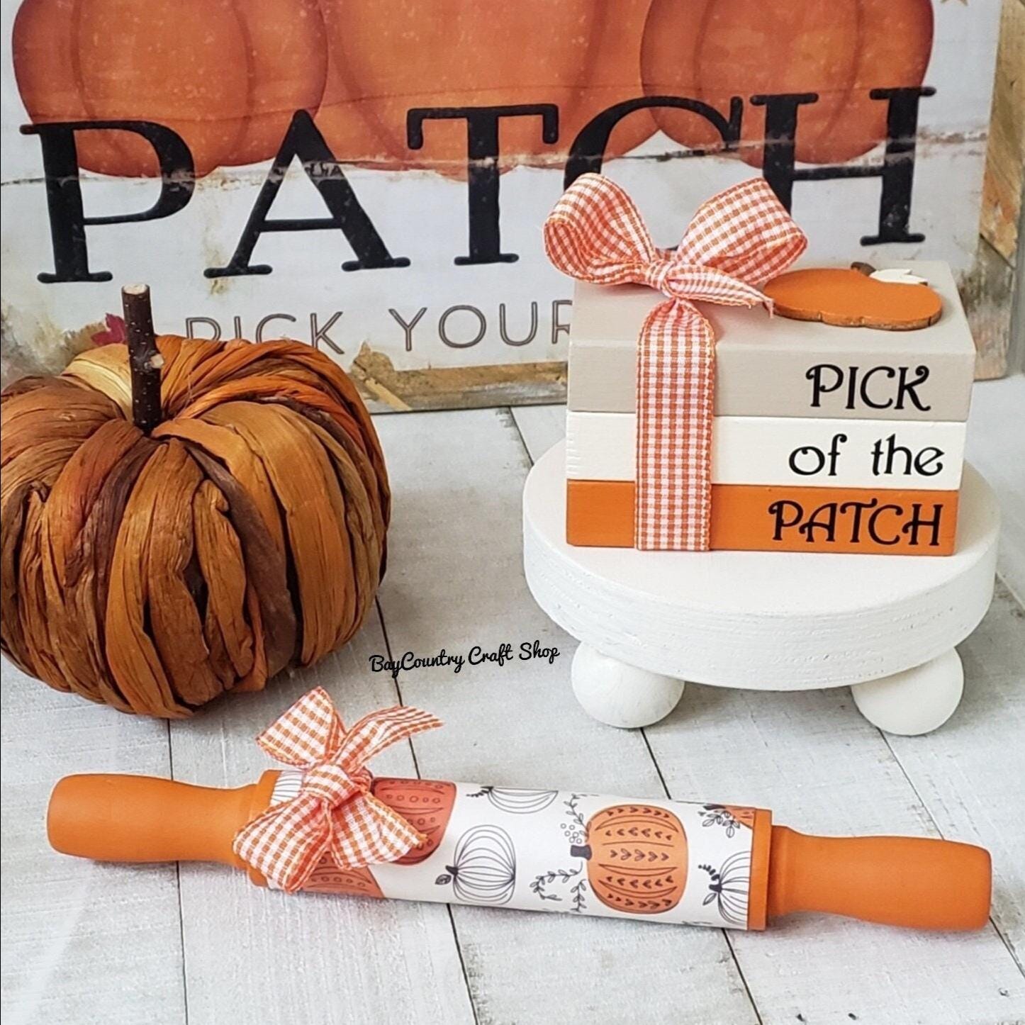 Pumpkin Mini Book Stack or Pumpkin Rolling Pin, Pick of the Patch ...