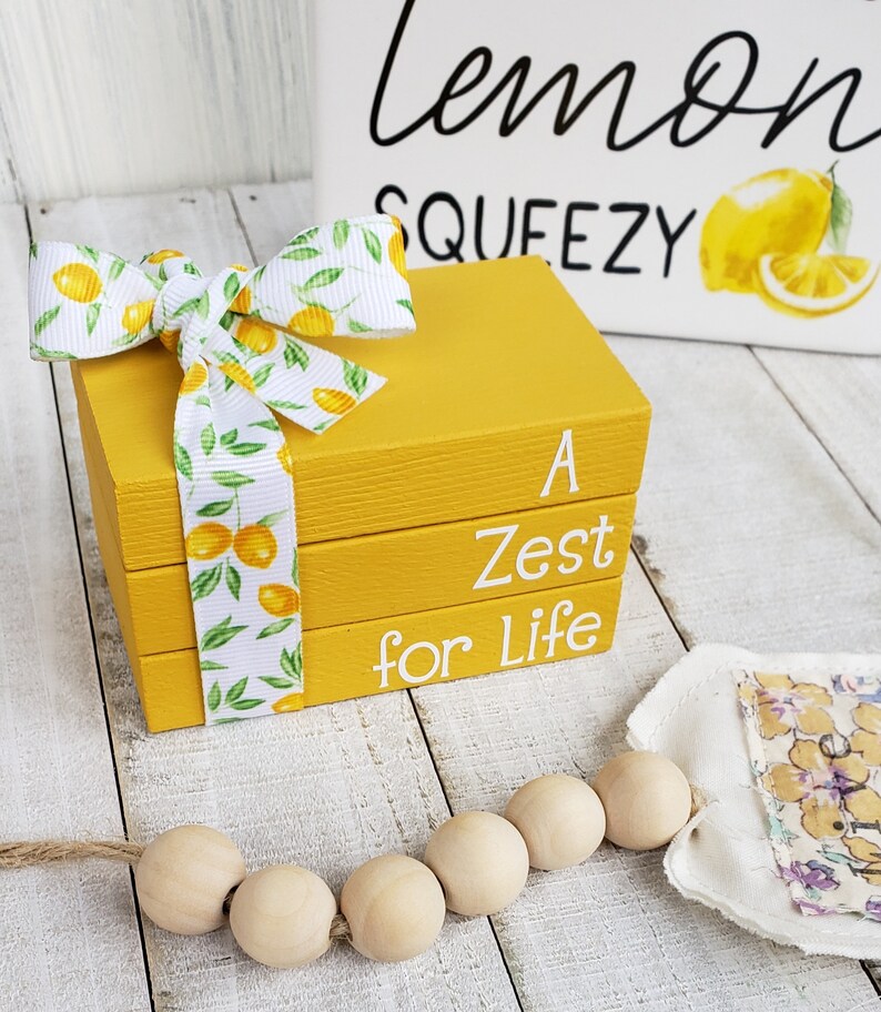 Lemon Mini Book Stack or Lemon Mini Rolling Pin, Your Choice, Summer ...
