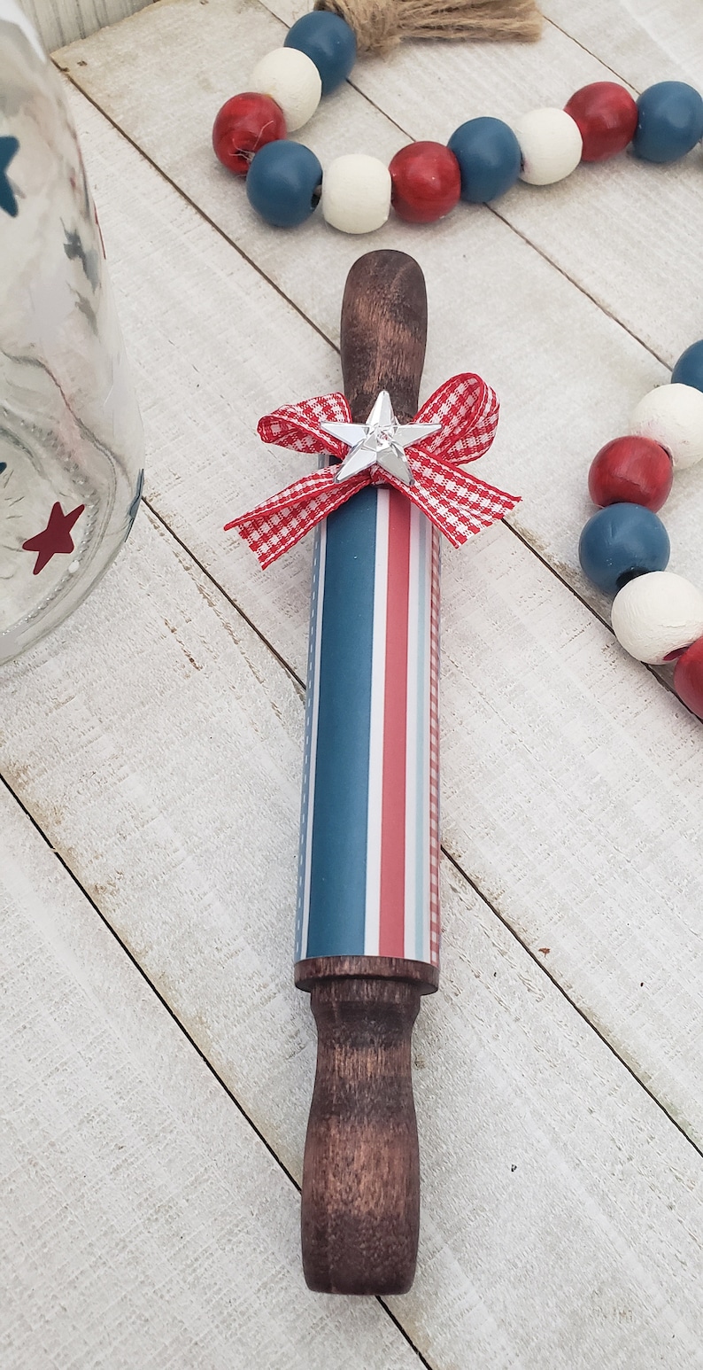 Patriotic Mini Rolling Pins, 4th of July/independence Day/red,white ...