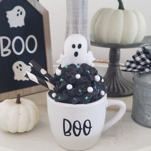 Ghost Mini Mug With Faux Whipped Topping/halloween/boo/tiered Tray ...