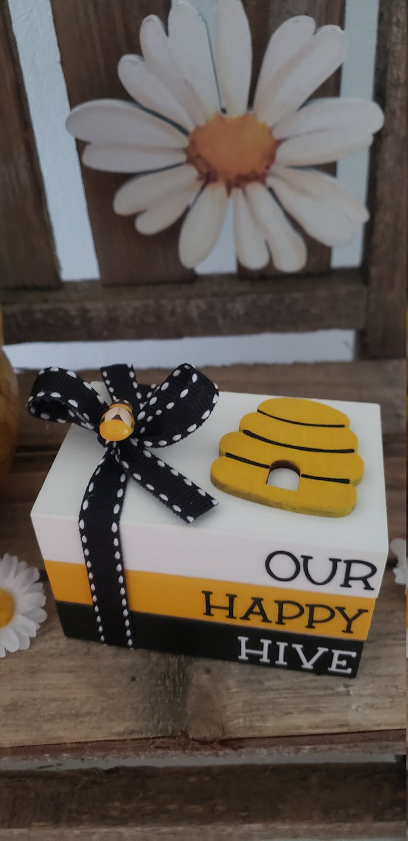 Bee Hive Mini Book Stack/ Our Happy Hive/welcome to Our Hive/ - Etsy