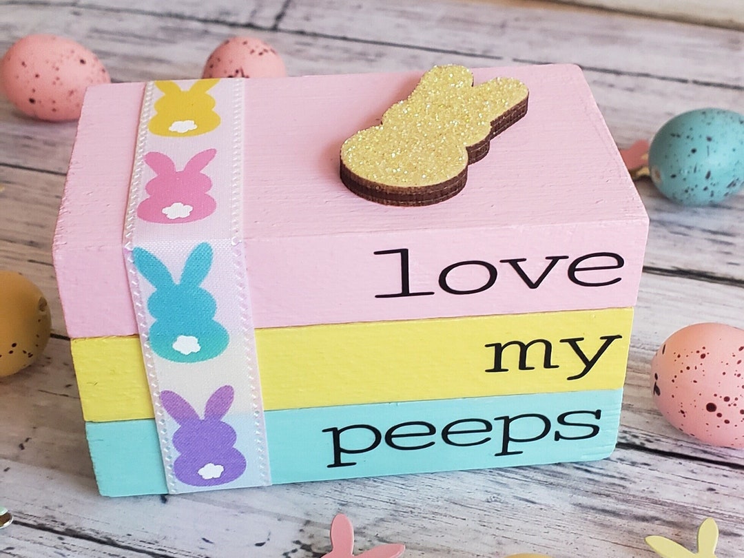 Easter Mini Book Stack/ Peeps/tier Tray Decor/a Baycountry Original ...