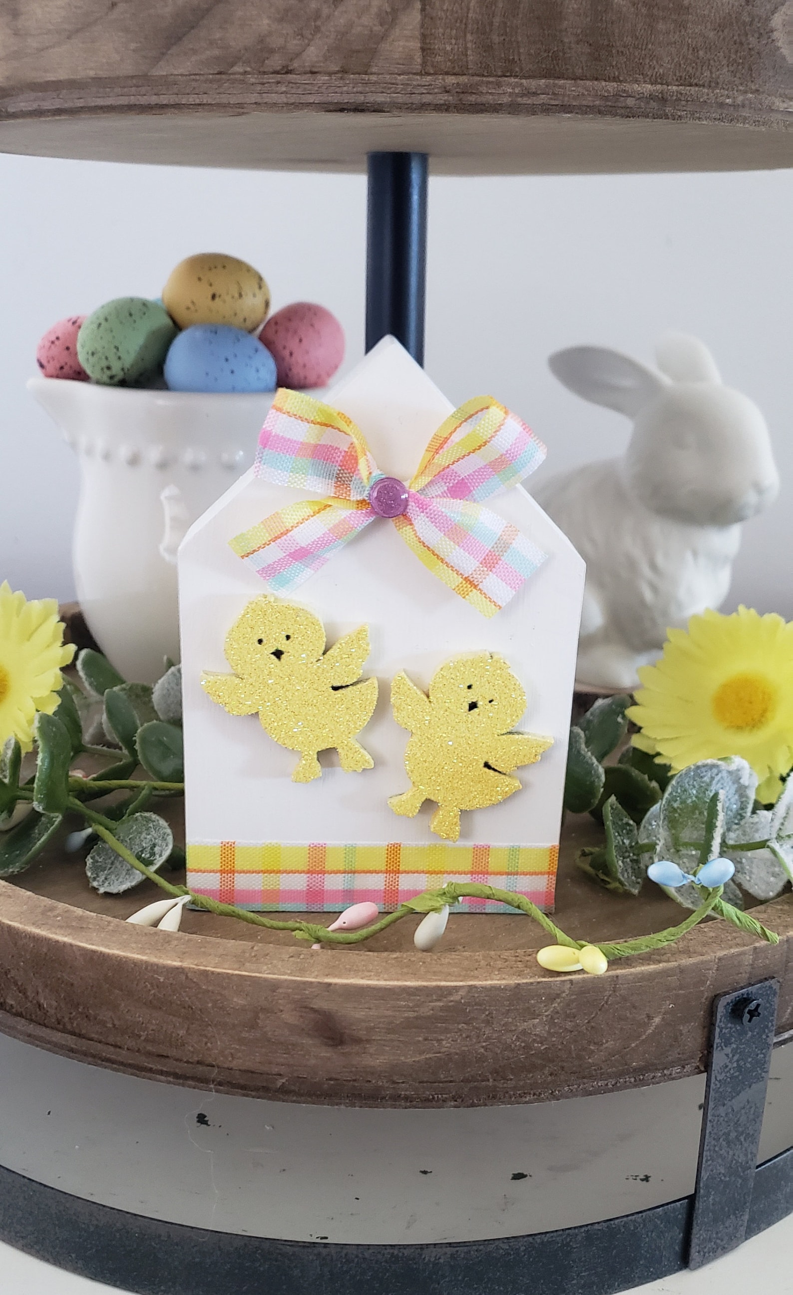 Easter Mini Wood House/yellow Chicks/peep/tiered Tray Decor/easter ...