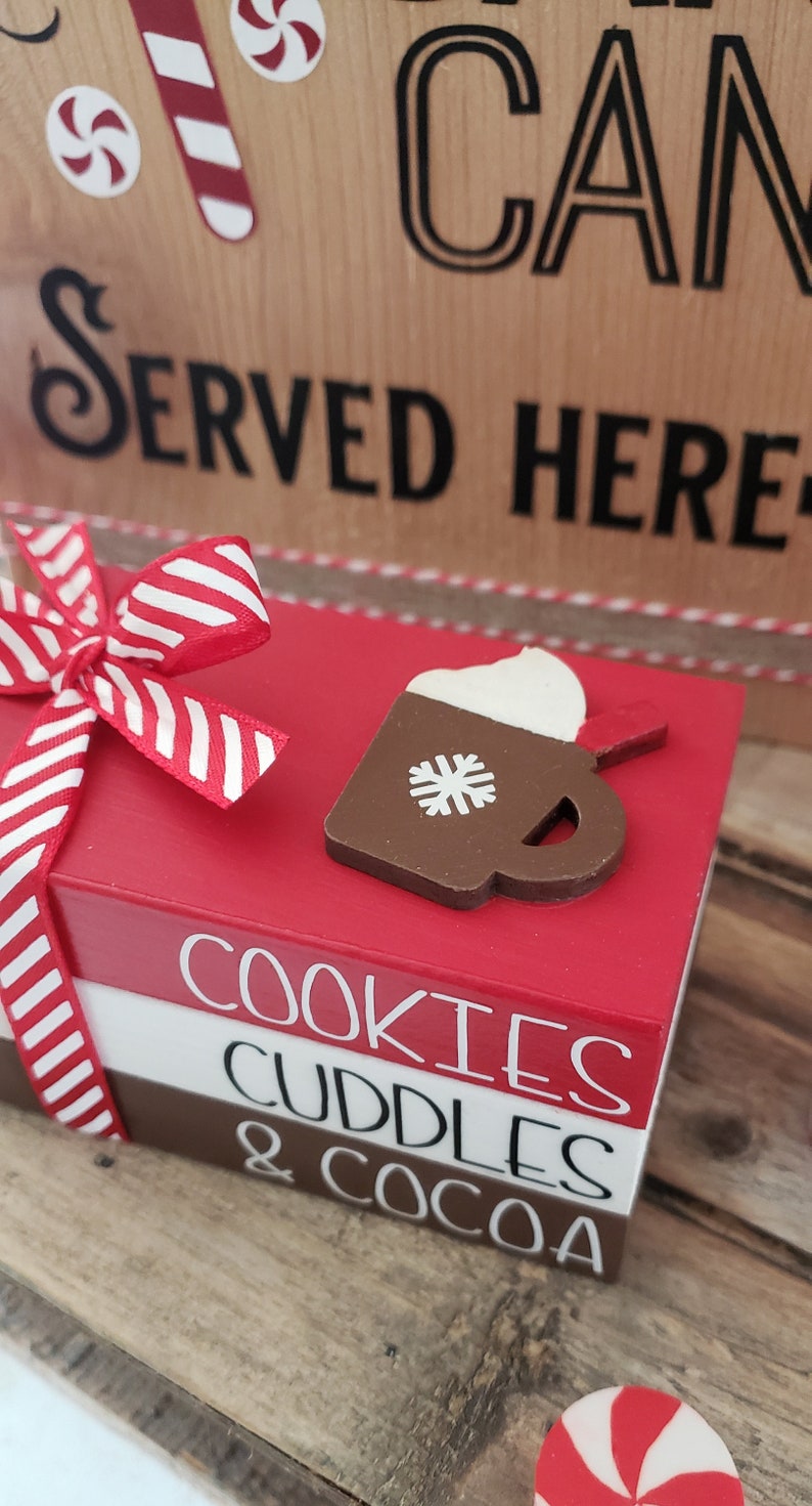 Christmas Hot Cocoa Mini Book Stack/hot Chocolate/hallmark & - Etsy