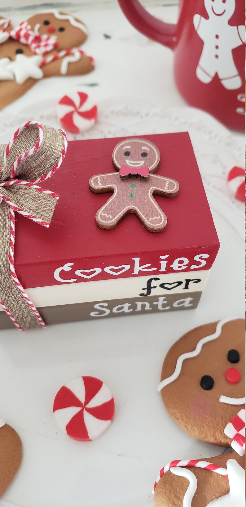 Gingerbread Man Christmas Mini Book Stack/ Cookies for - Etsy