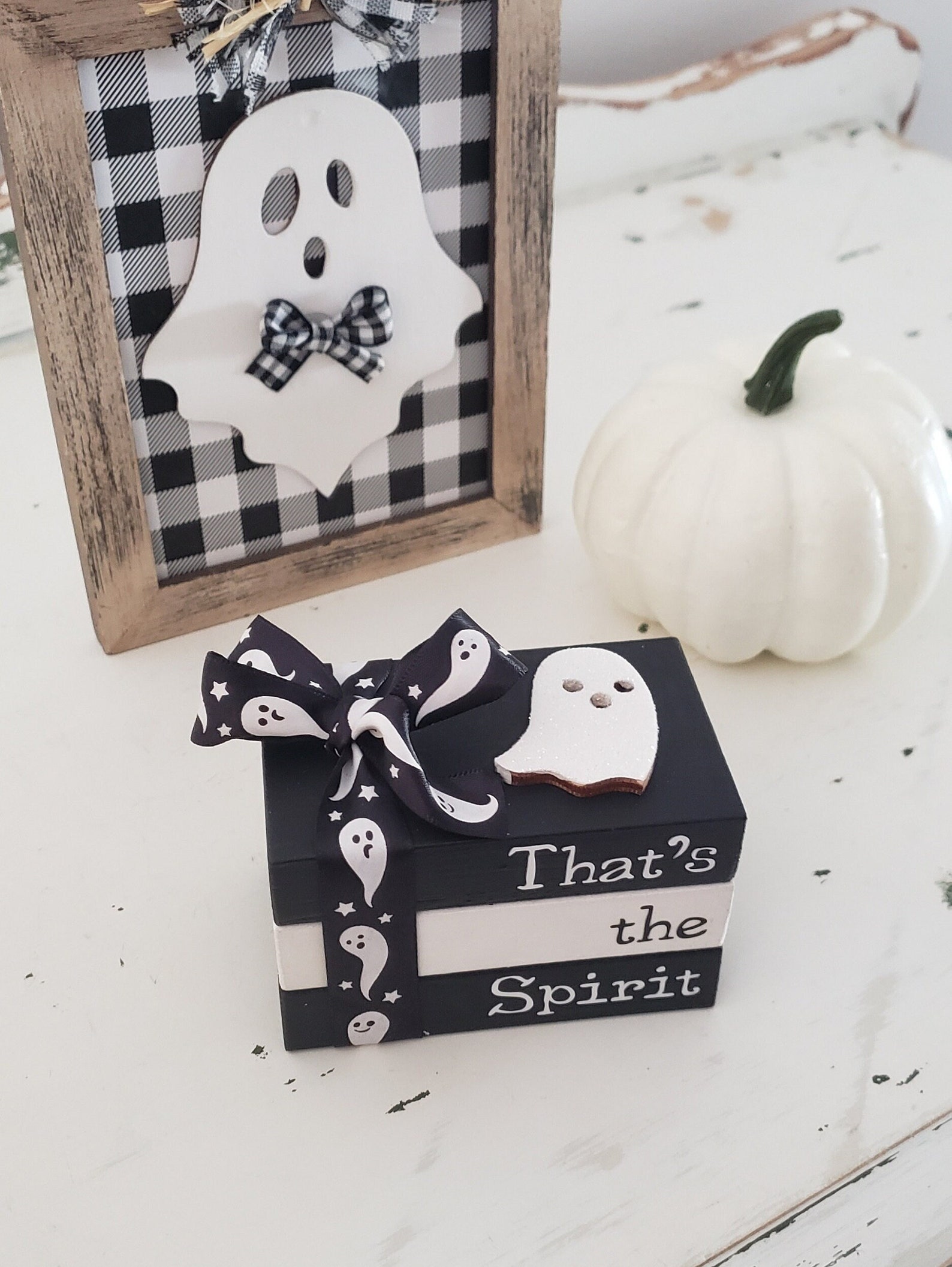 Halloween Mini Book Stack/ Ghost/fall/farmhouse/tier Tray Decor - Etsy