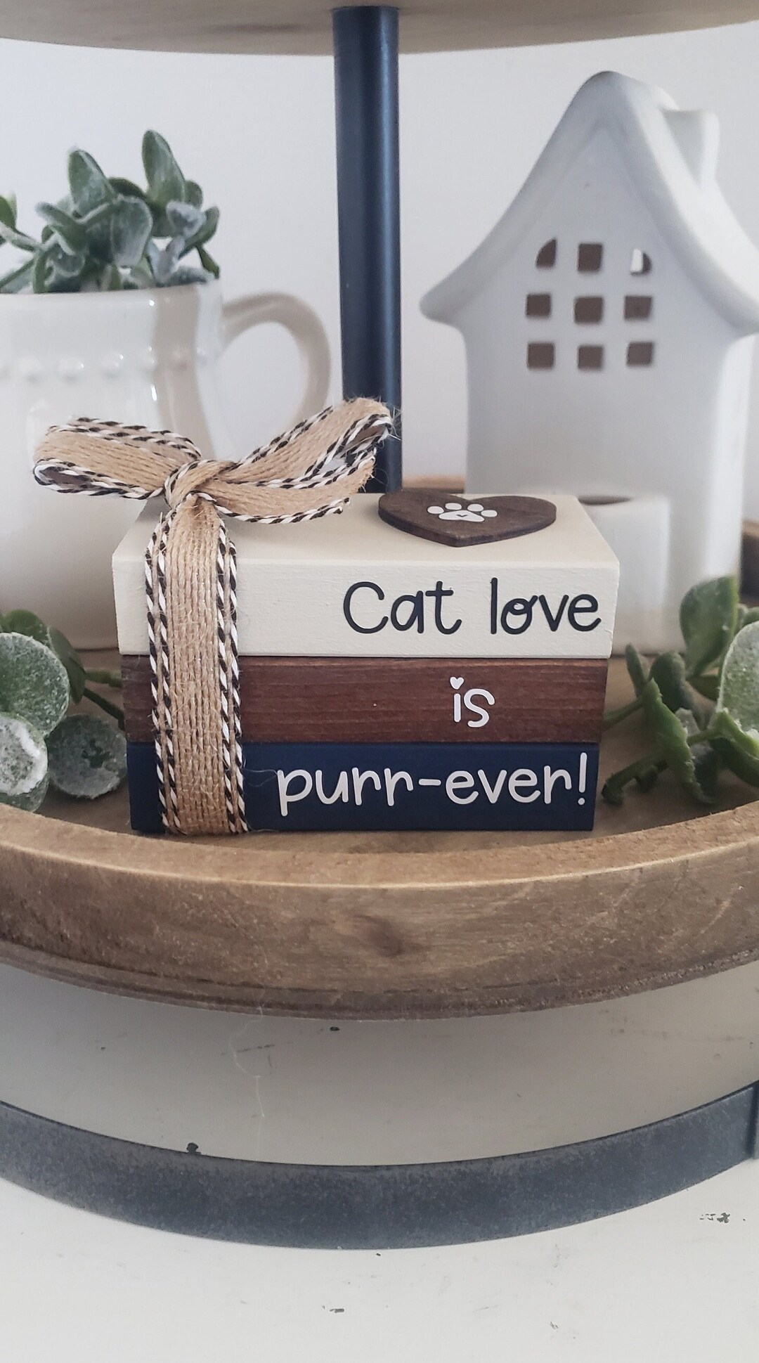 Cat Mini Book Stack/cat Lovers/purr-fect/animal Lovers/fur Babies ...