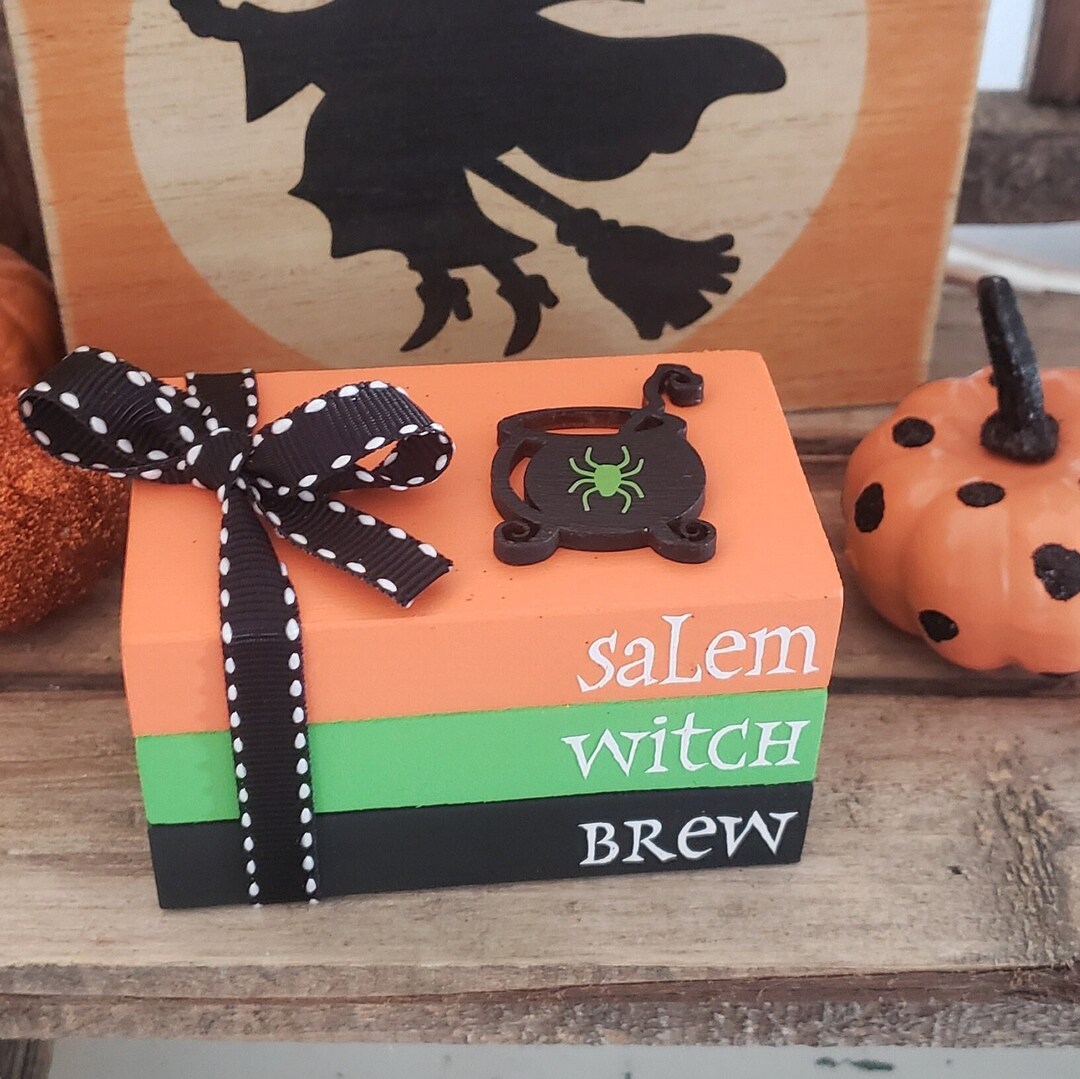 Halloween Mini Book Stack/cauldron/witch/tiered Tray Decor/a Baycountry ...