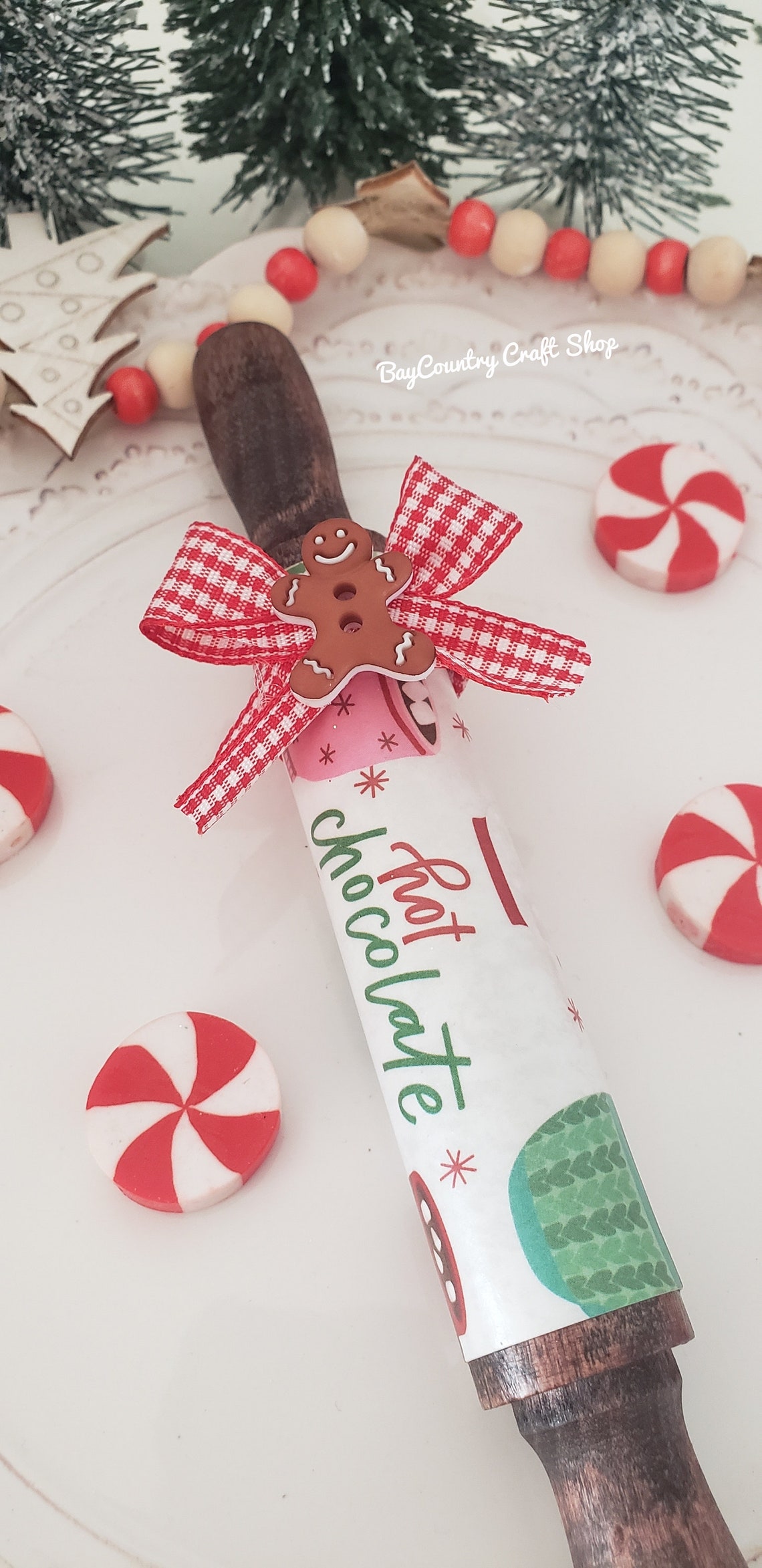 Christmas Mini Rolling Pins/ho Ho Ho/ Snowman/red Farm | Etsy