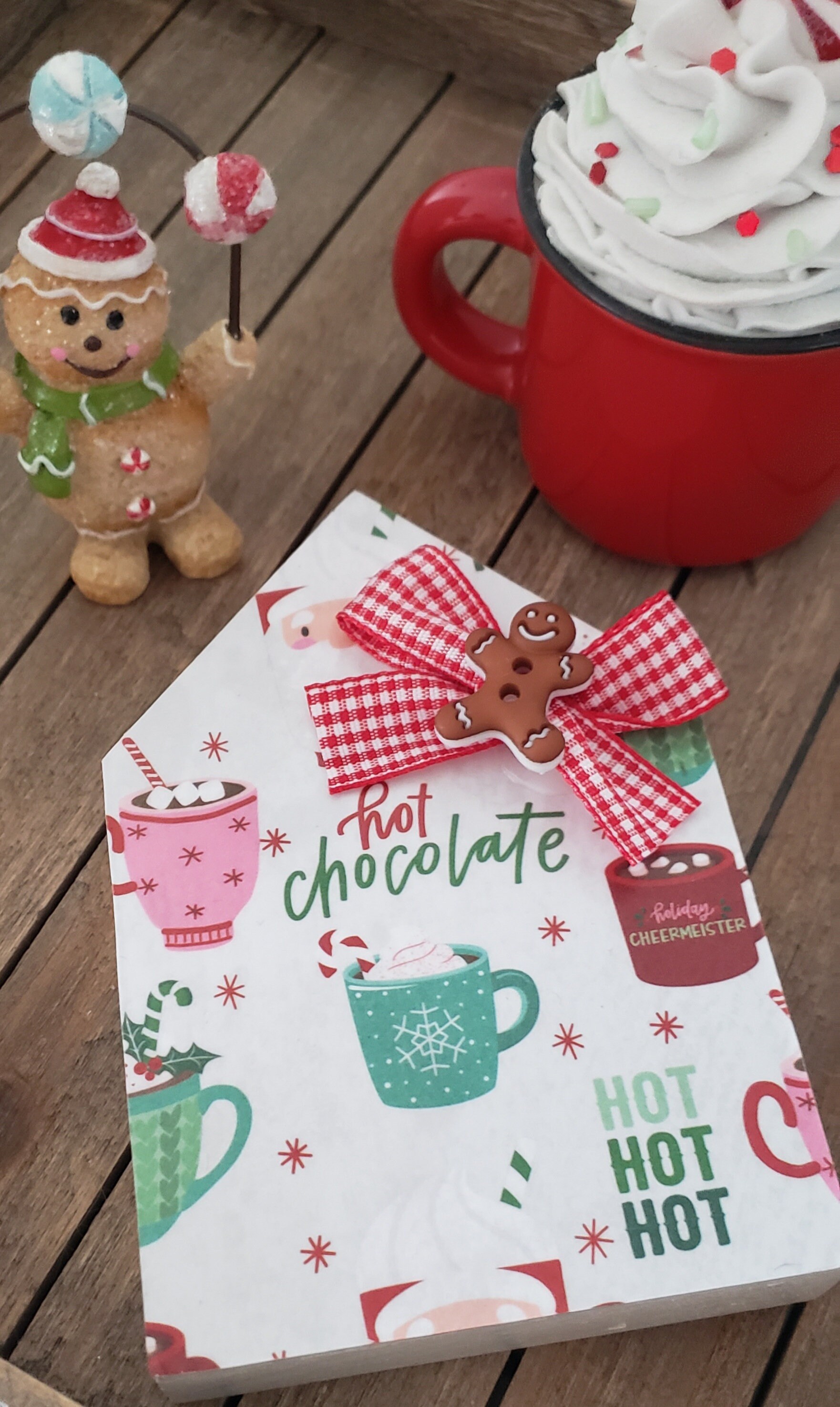 Hot Cocoa Christmas Mini Wood House/ Gingerbread Man/ Red & - Etsy
