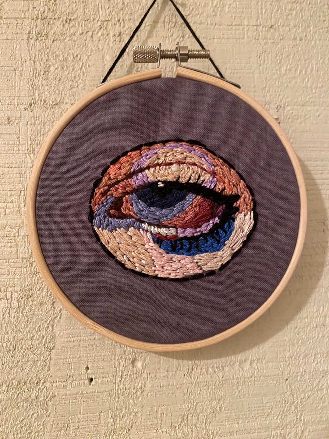 Handmade Eye Embroidery Finished Decor Eclectic Whimsical Vintage - Etsy