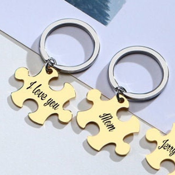 Puzzle Keychain - Etsy
