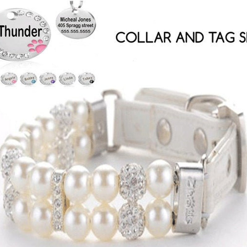 Dog Bling Pearl Collar - Etsy